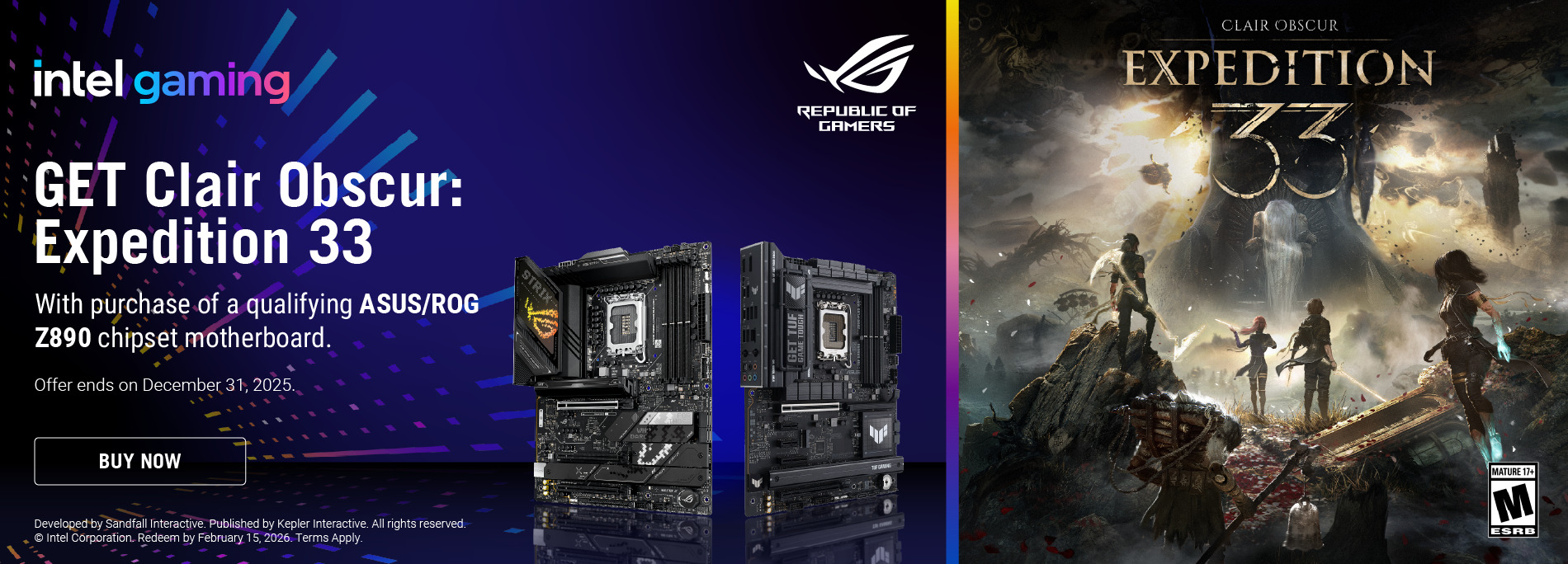 [ASUS x Intel] Expedition 33 Game Code Redemption